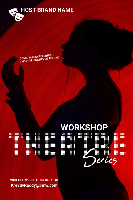Red Movie Theatre Workshop Poster Template | PosterMyWall