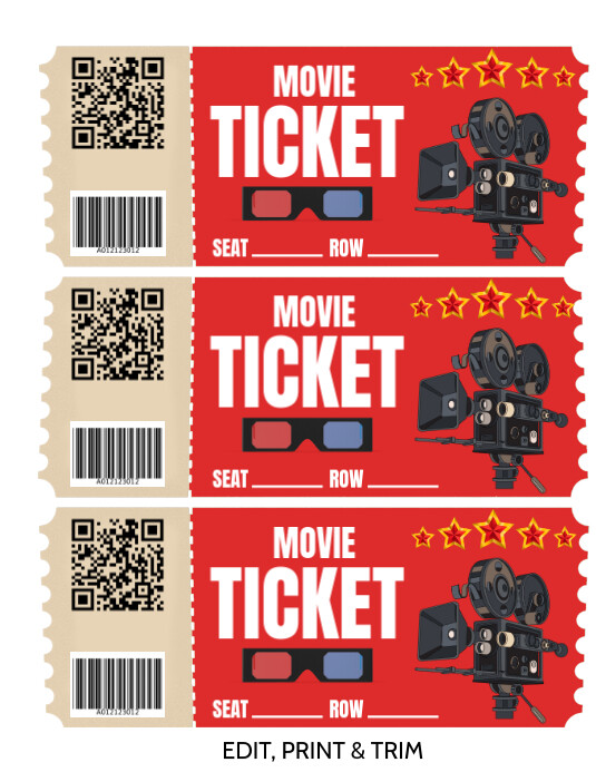 Copy of Red Movie Tickets Seating Flyer (us Letter) | PosterMyWall