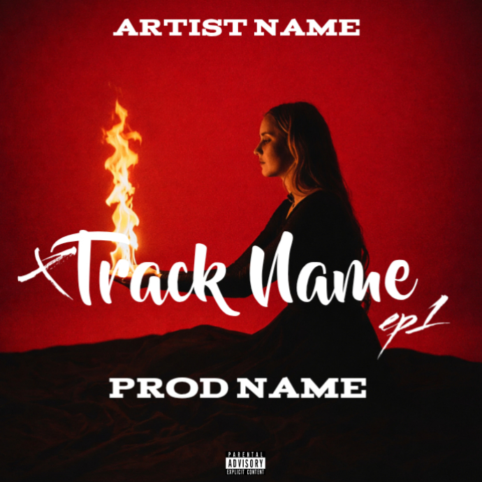 Plantilla de Red Music Album Cover Album Cover | PosterMyWall