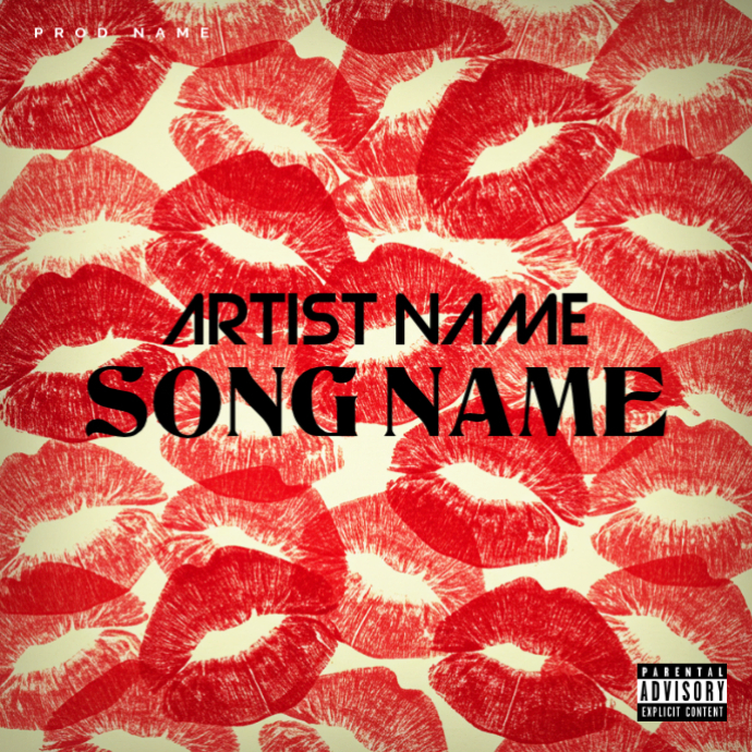 Red Music kiss wallpaper art Album Cover Template | PosterMyWall