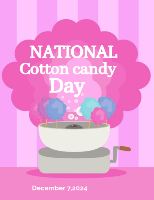 Modèle Red National Cotton Candy Day Flyer (us Letter) | PosterMyWall