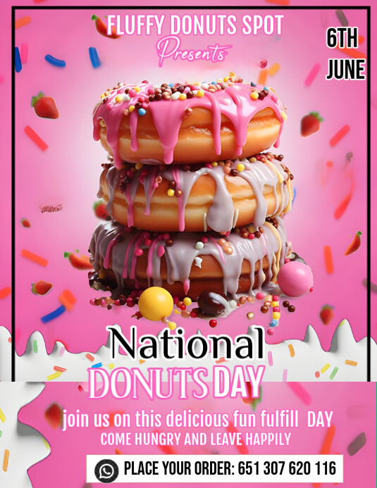 Red National Donuts Day Flyer Flyer (us Letter) Template | PosterMyWall
