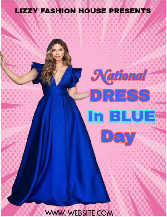 Red National Dress In Blue Day Celebration Flyer (us Letter) Template ...
