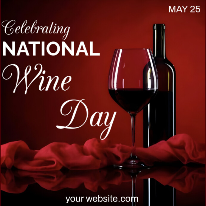 Red National Wine Day Instagram Post Template | PosterMyWall