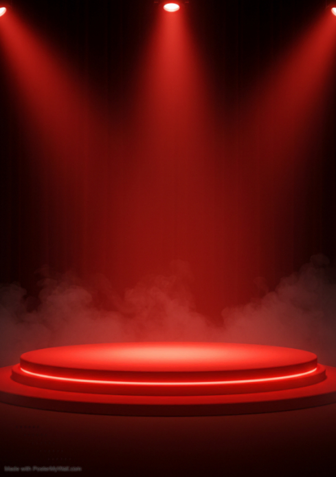 Red Neon Crimson Spotlight Stage A4 Template | PosterMyWall