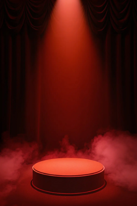 Red Neon Dramatic Spotlight Stage Poster Template | PosterMyWall