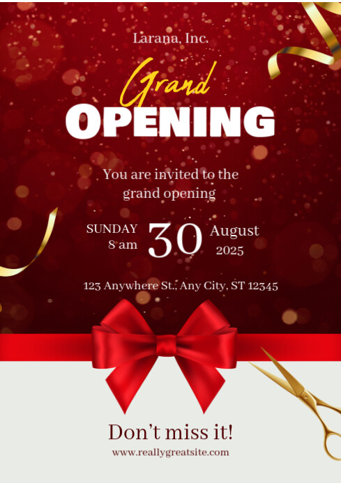 Copy of Red Neon Grand Opening A4 | PosterMyWall