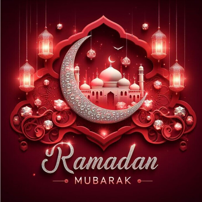 Copy of Red Neon Ramadan Template Instagram Post | PosterMyWall