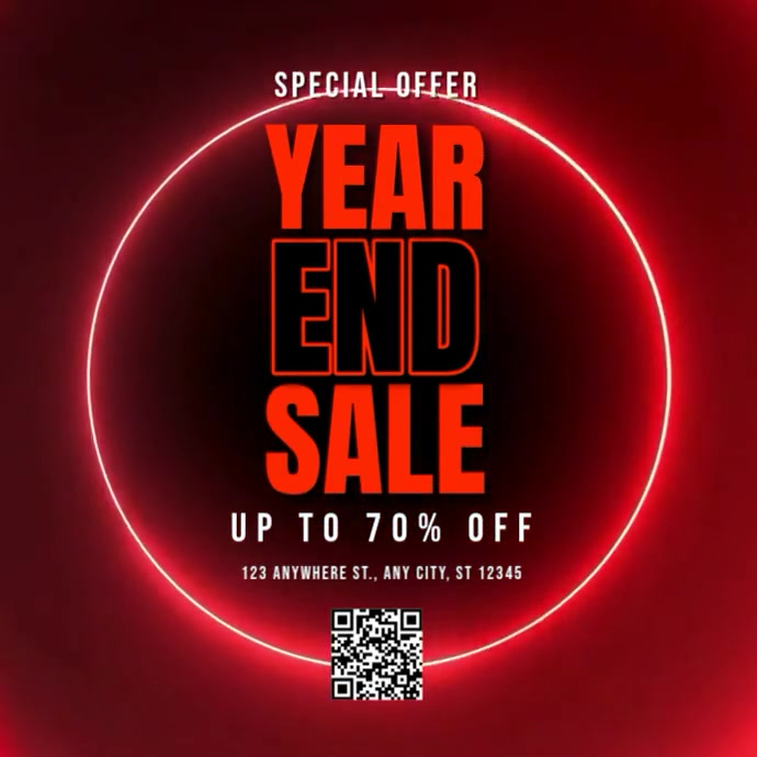 Plantilla de Red Neon Year End Sale Pos Instagram | PosterMyWall