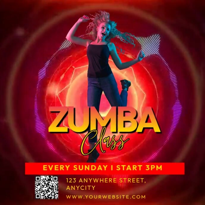Copy of Red Neon Zumba Classes Pos Instagram | PosterMyWall