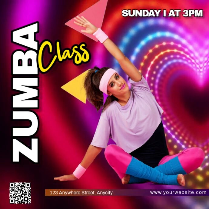 Red Neon Zumba Classes Pos Instagram Template | PosterMyWall