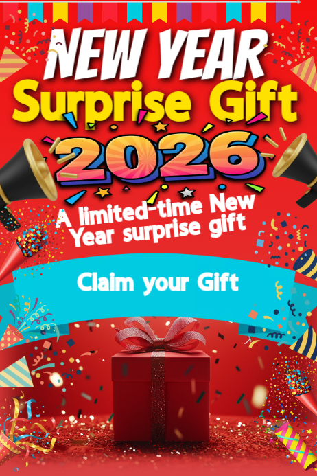 Red New Year Gift Promotion Poster Template | PosterMyWall
