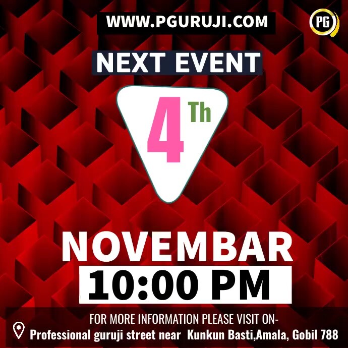 Red Next Event Ad Instagram Post Template | PosterMyWall
