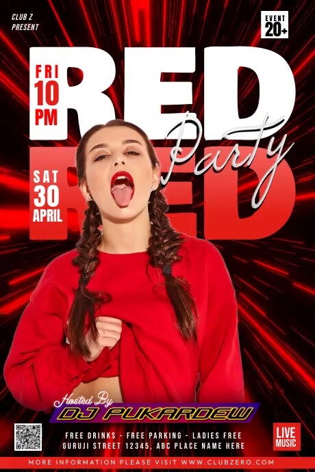 red night club party Template | PosterMyWall