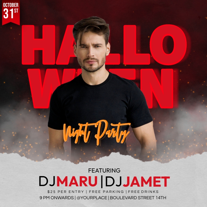 Red Night Party Ads Template | PosterMyWall