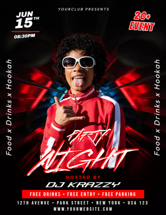 Plantilla de Red Night Party Ads | PosterMyWall