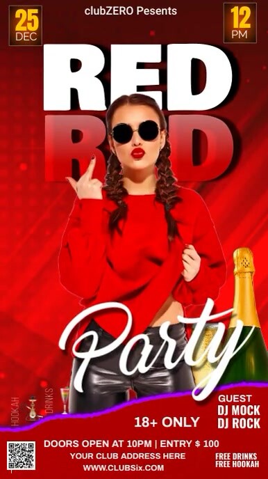 red night party Template | PosterMyWall
