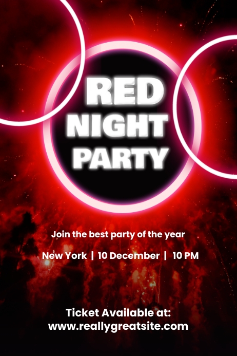 Red Night Party Template | PosterMyWall