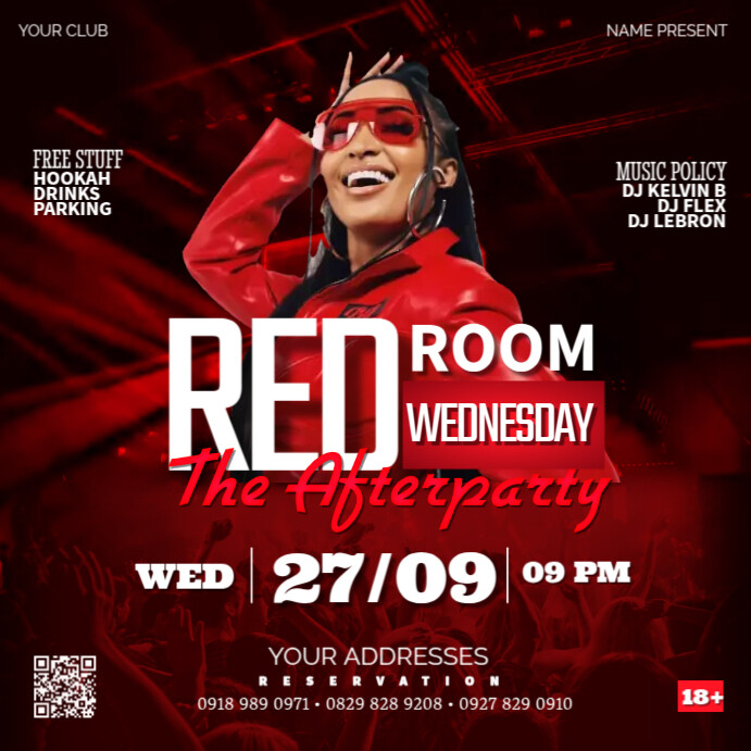 Red night party flyer Template | PosterMyWall