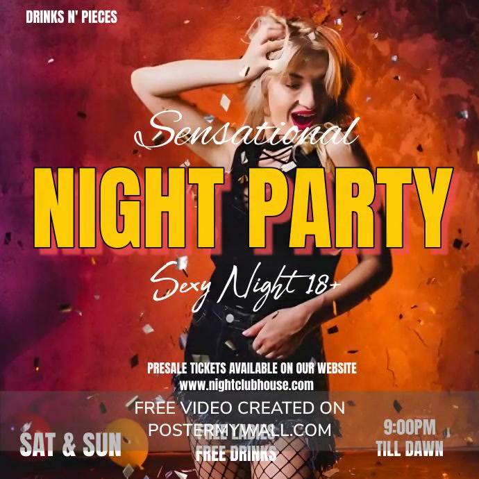 Copy of Red Night Party Instagram Post | PosterMyWall
