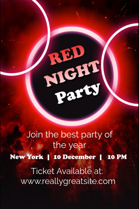 Copy of Red Night Party Poster | PosterMyWall