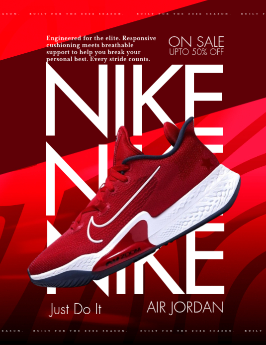 Red Nike Air Jordan Sale Flyer Template | PosterMyWall