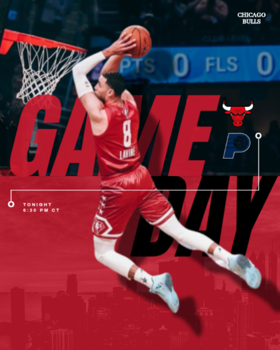 Red Official Chicago Bulls Vs Indiana PacersvBasketball Game Day ...