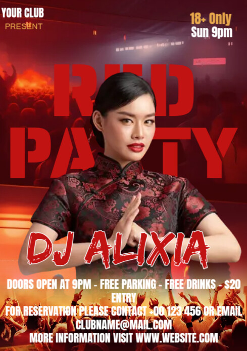 Plantilla de Red Party Ads | PosterMyWall