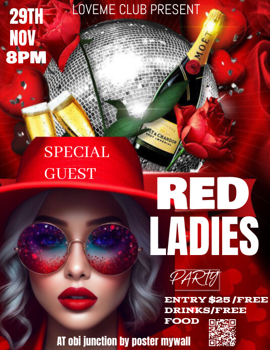 Plantilla de Red party | PosterMyWall