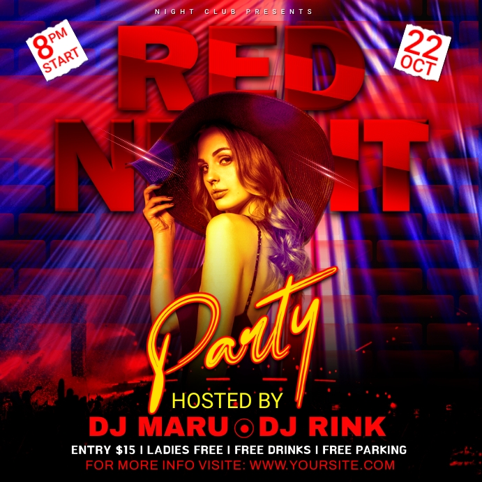 Red Party Flyer Template | PosterMyWall