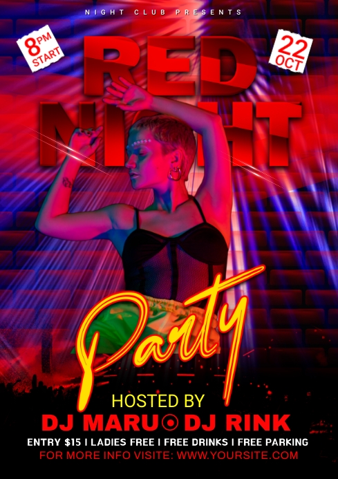 Copy of Red Party Flyer | PosterMyWall