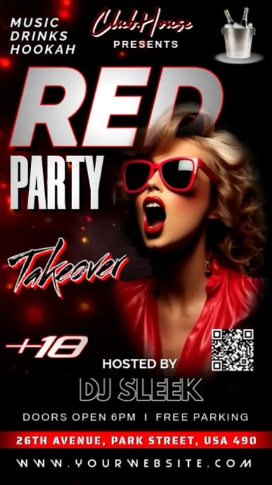 Copy of RED PARTY TAKEOVER FLYER TEMPLATE | PosterMyWall