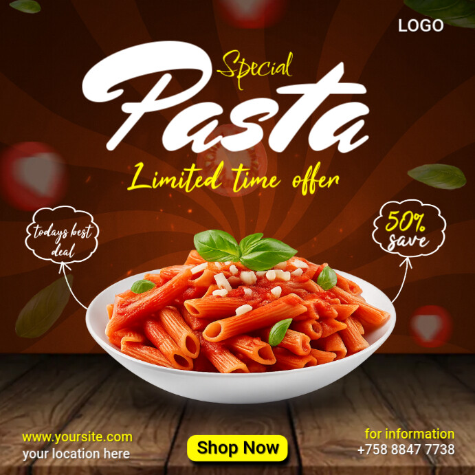 Copy of Red pasta | PosterMyWall