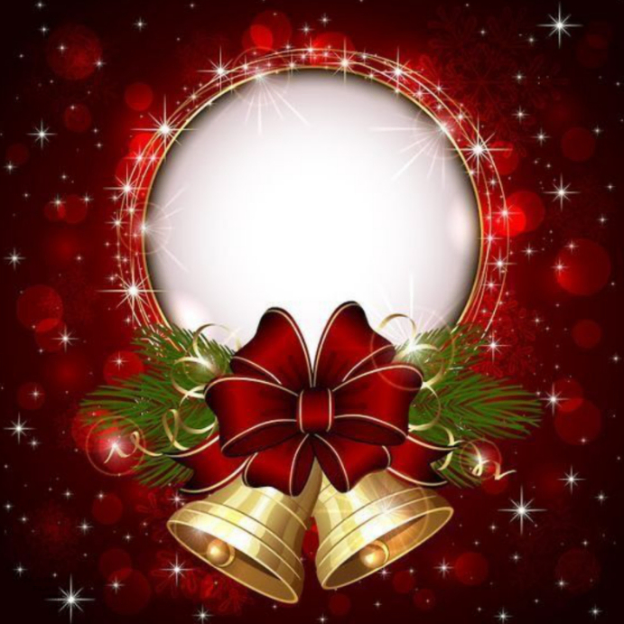 Plantilla de Red Pastel Christmas Bell And Sparkle Frame Instagram Post ...