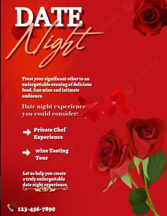 Copy of Red Pastel Date Night Flyer (us Letter) | PosterMyWall