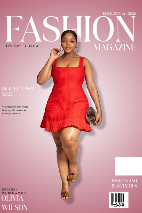 Modèle Red Pastel Fashion Magazine Cover Poster | PosterMyWall