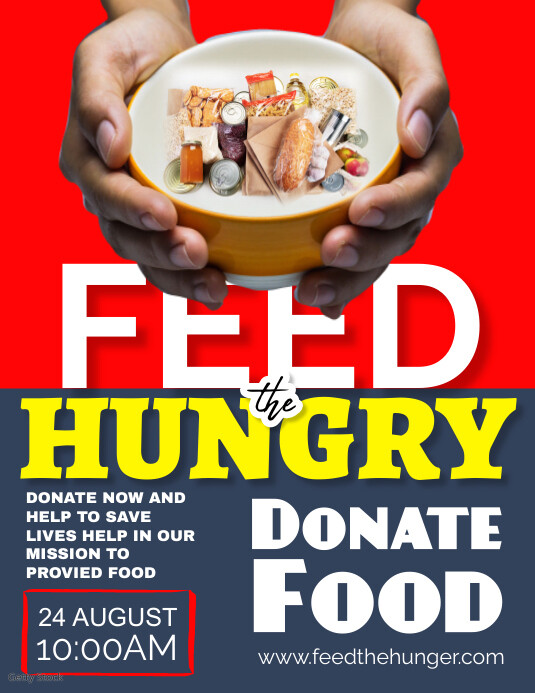Copy of Red Pastel Feed The Hungry Flyer (us Letter) | PosterMyWall