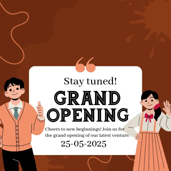 Red Pastel Grand Opening Announcement Instagram Post Template | PosterMyWall