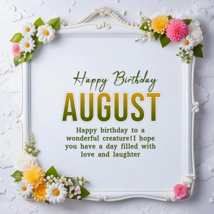 Red Pastel Happy August Instagram Post Template | PosterMyWall