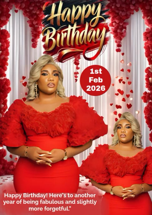 Red Pastel Happy Birthday Celebration A4 Template | PosterMyWall