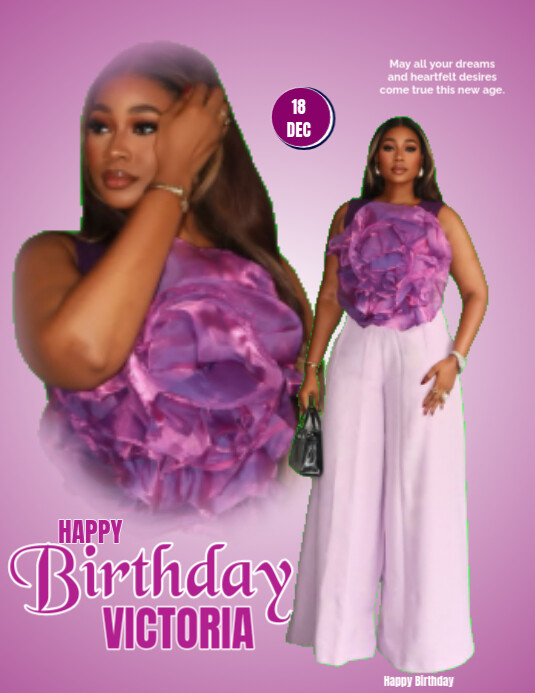 Red Pastel Happy Birthday Design Flyer (us Letter) Template | PosterMyWall