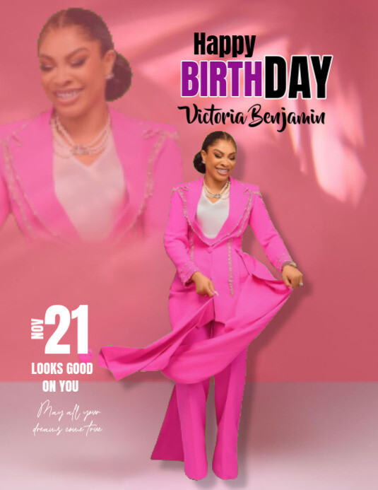 Red Pastel Happy Birthday Templates Flyer (us Letter) | PosterMyWall