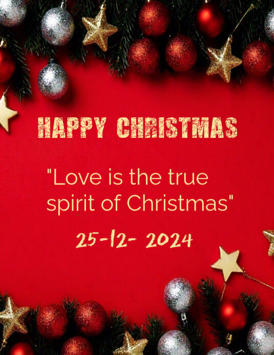 Copy of Red Pastel Happy Christmas Cards Flyer (us Letter) | PosterMyWall