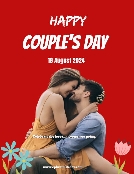 Copy of Red Pastel Happy Couples Day Flyer (us Lette | PosterMyWall
