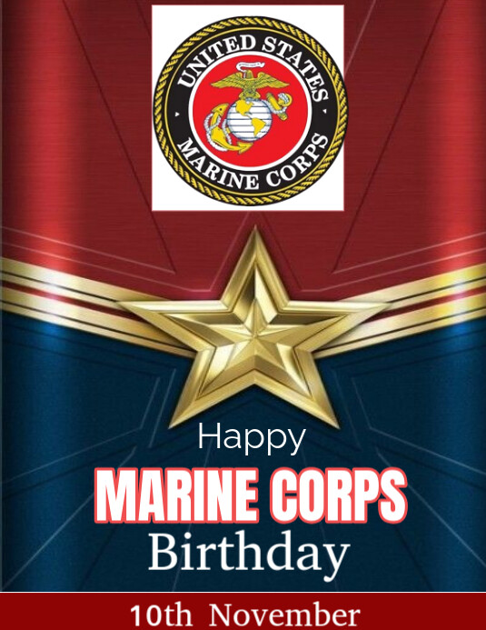 Copy of Red Pastel Happy Marine Corps Birthday Flyer (us Letter ...