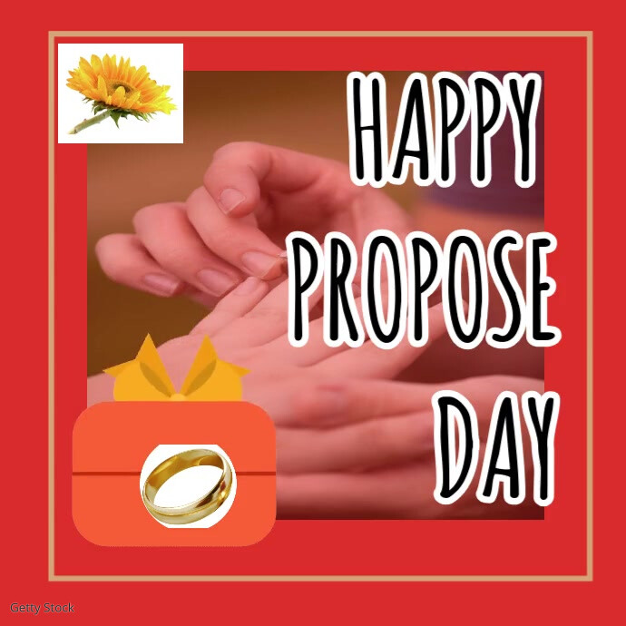 Red Pastel Happy Propose Day Instagram Post Template | PosterMyWall