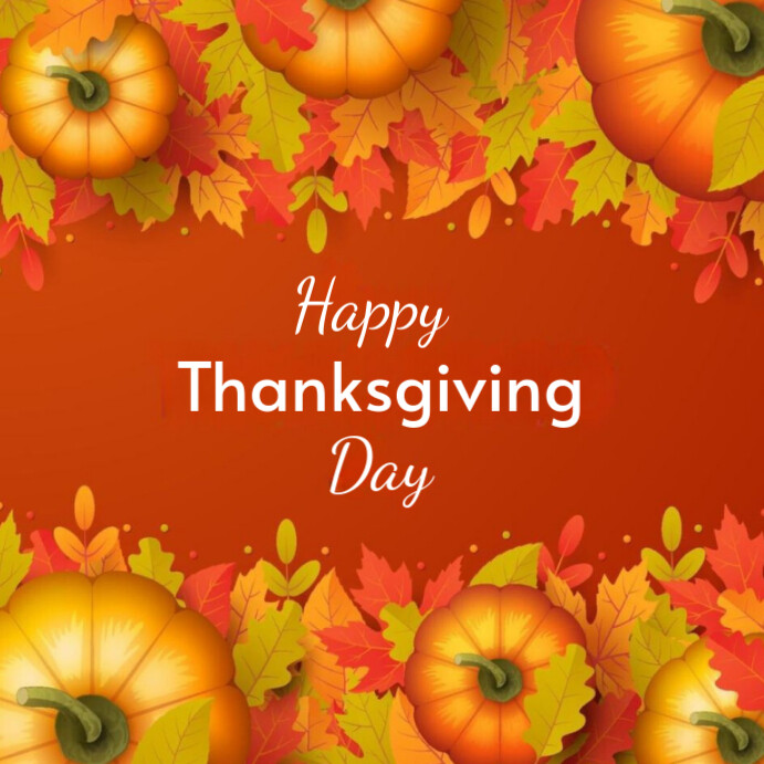 Red Pastel Happy Thanksgiving Day Instagram Post Template | PosterMyWall