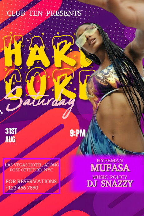 Modèle Red Pastel Hardcore Party Poster | PosterMyWall