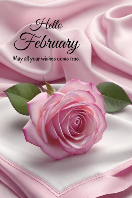 Copy of Red Pastel Hello February Poster | PosterMyWall