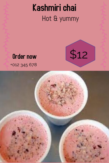 Red Pastel Kashmiri Chai Poster Template | PosterMyWall